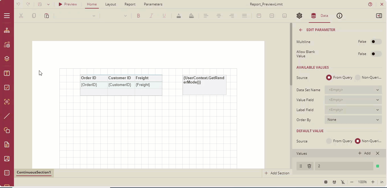 Report Render Mode | Wyn Documentation